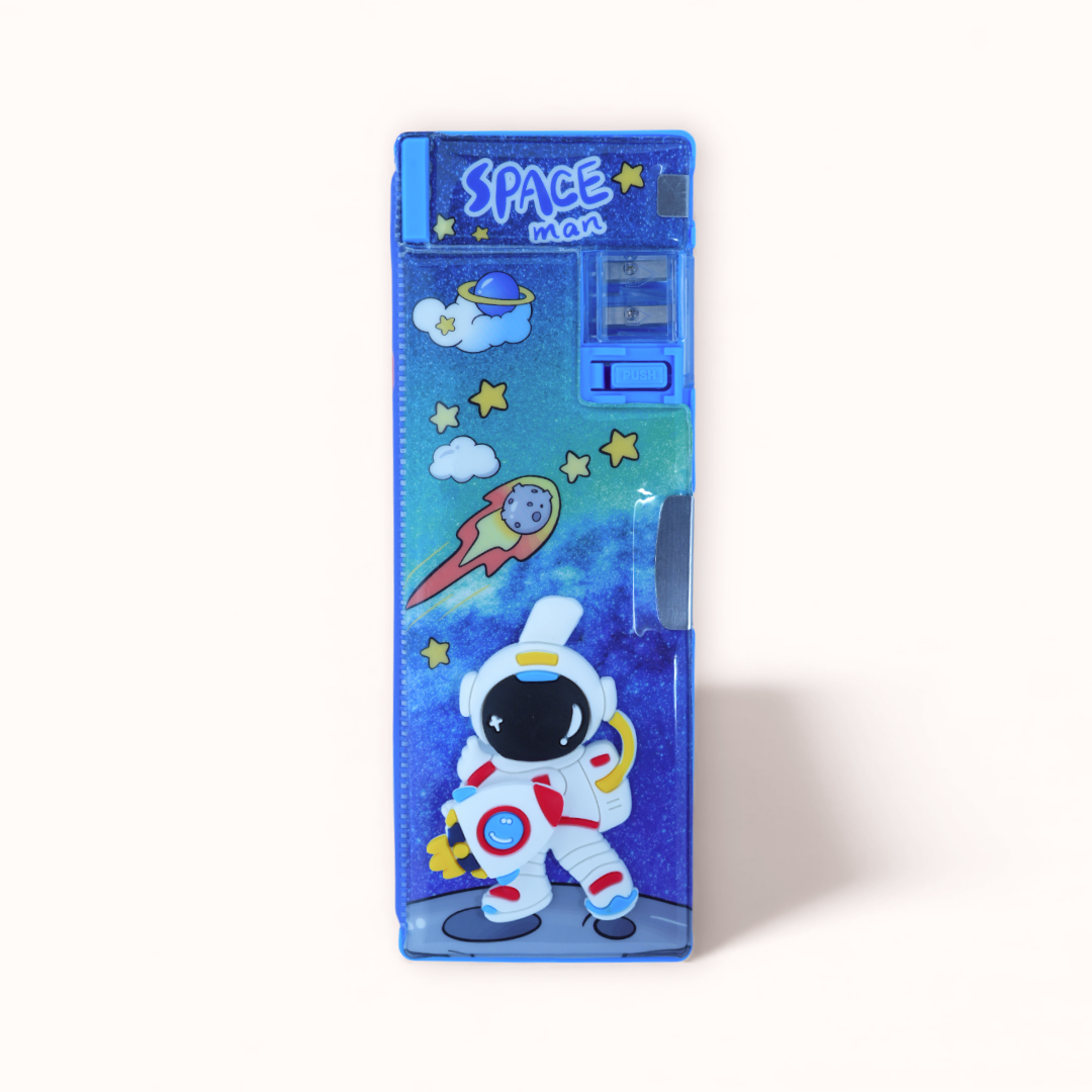 Blue 3D Astronaut Pencil Case with Multiple Compartments. – Suvizon